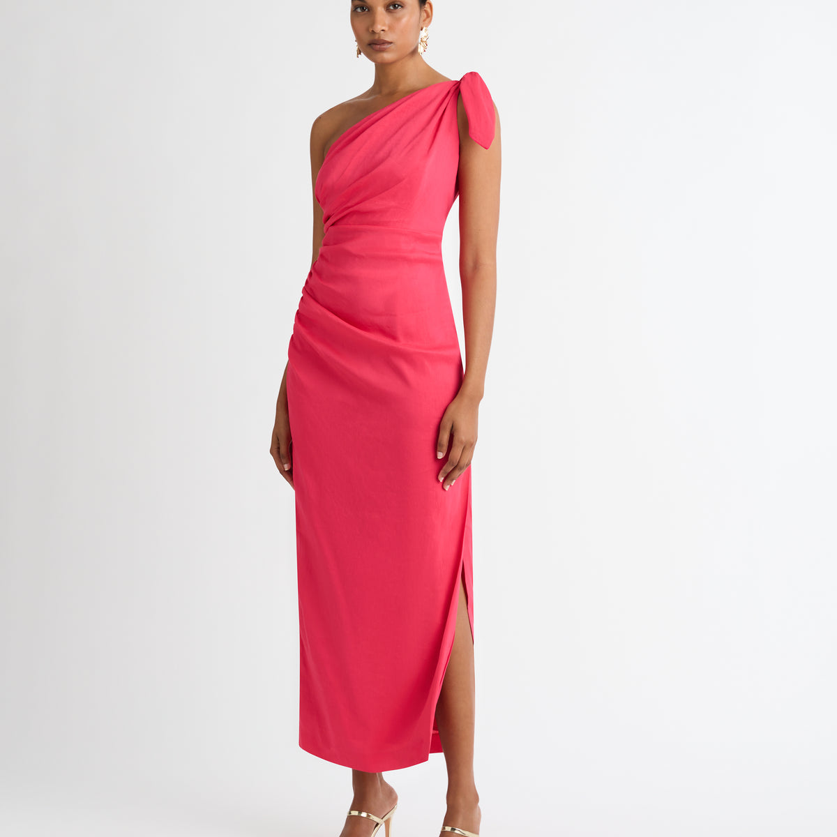 Kennedy Dress Raspberry | One Shoulder Dress | SHEIKE
