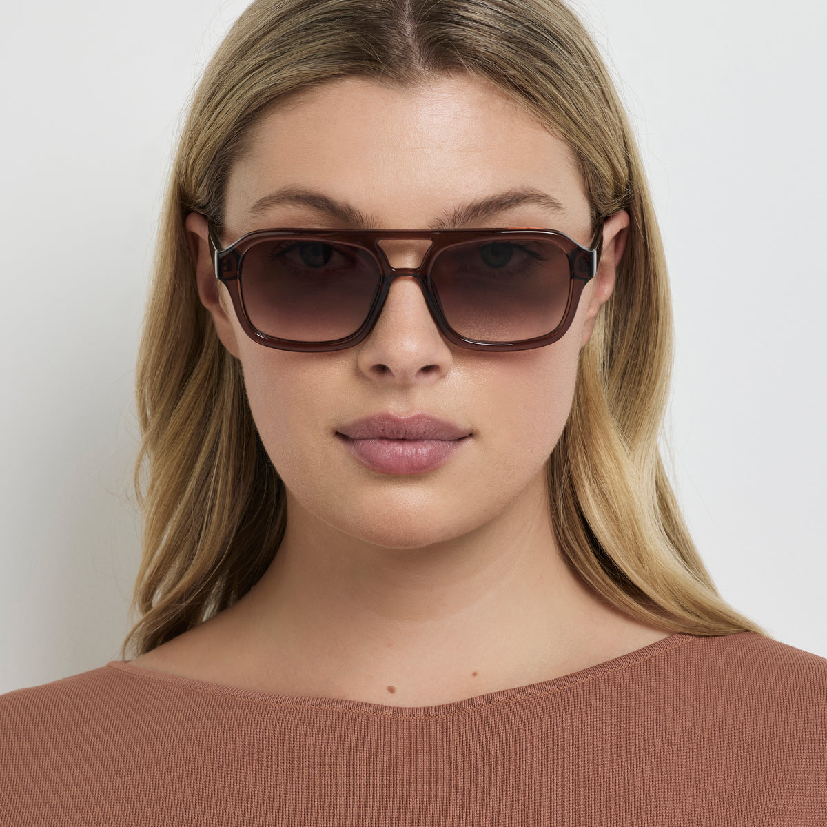 Kaia Sunglasses Mocca | Aviator Sunglasses | SHEIKE