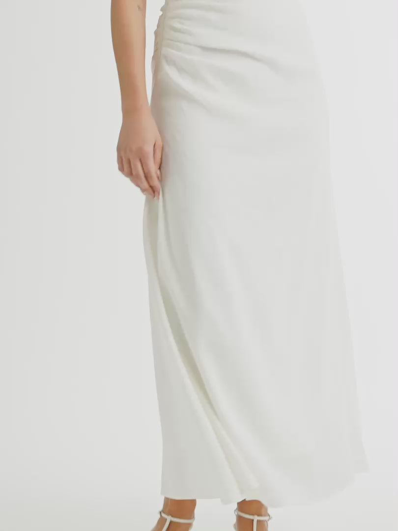 Azalea Midi Dress White | One Shoulder Dress | SHEIKE