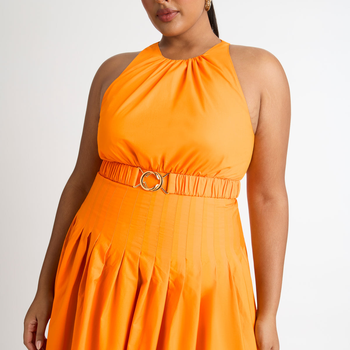 Montana Maxi Dress Orange | Cotton A-line Maxi Dress | SHEIKE