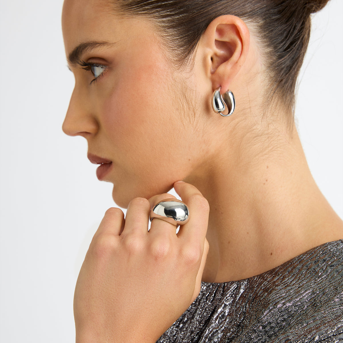 Moonlight Ring Silver | Organic Metal Ring | SHEIKE