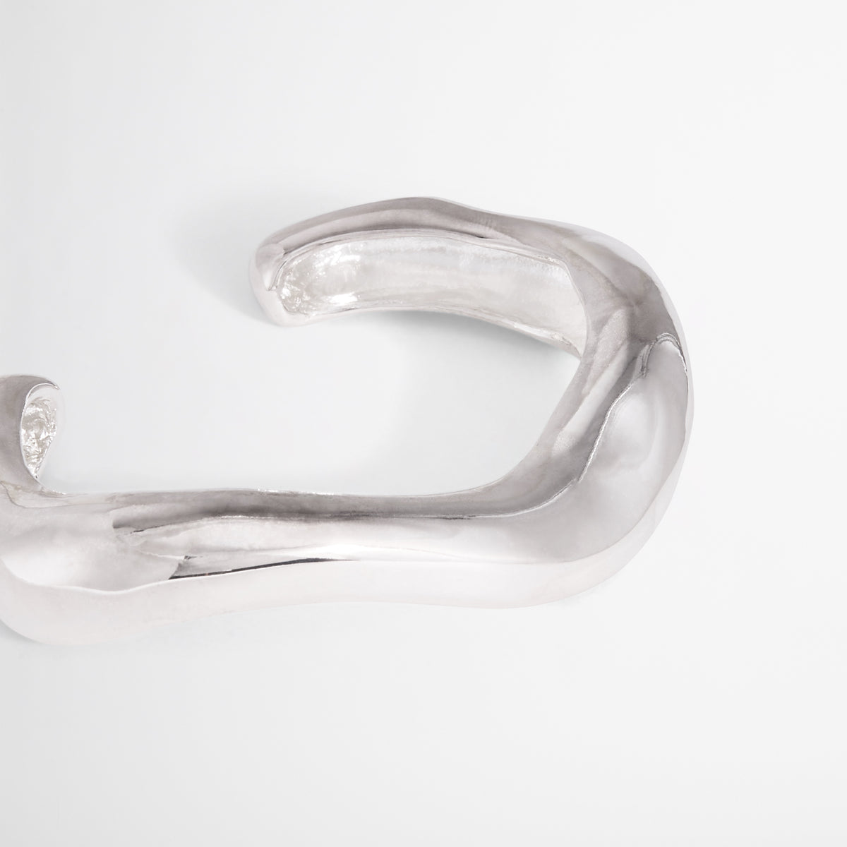 Sculptural Bangle Silver | Wavy Metal Cuff | SHEIKE