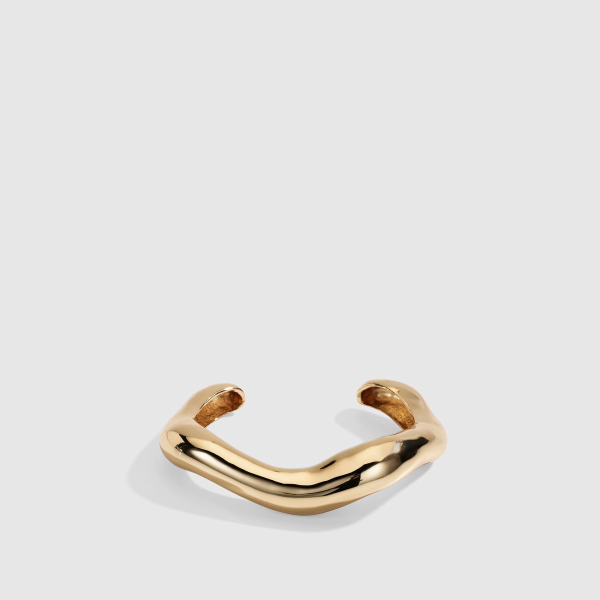 Sculptural Bangle Gold | Wavy Metal Cuff | SHEIKE