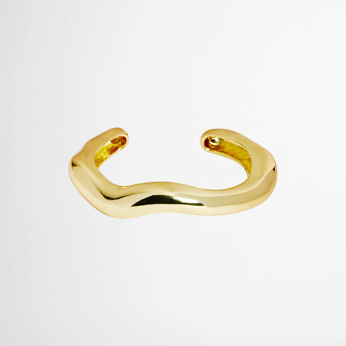 Sculptural Bangle Gold | Wavy Metal Cuff | SHEIKE