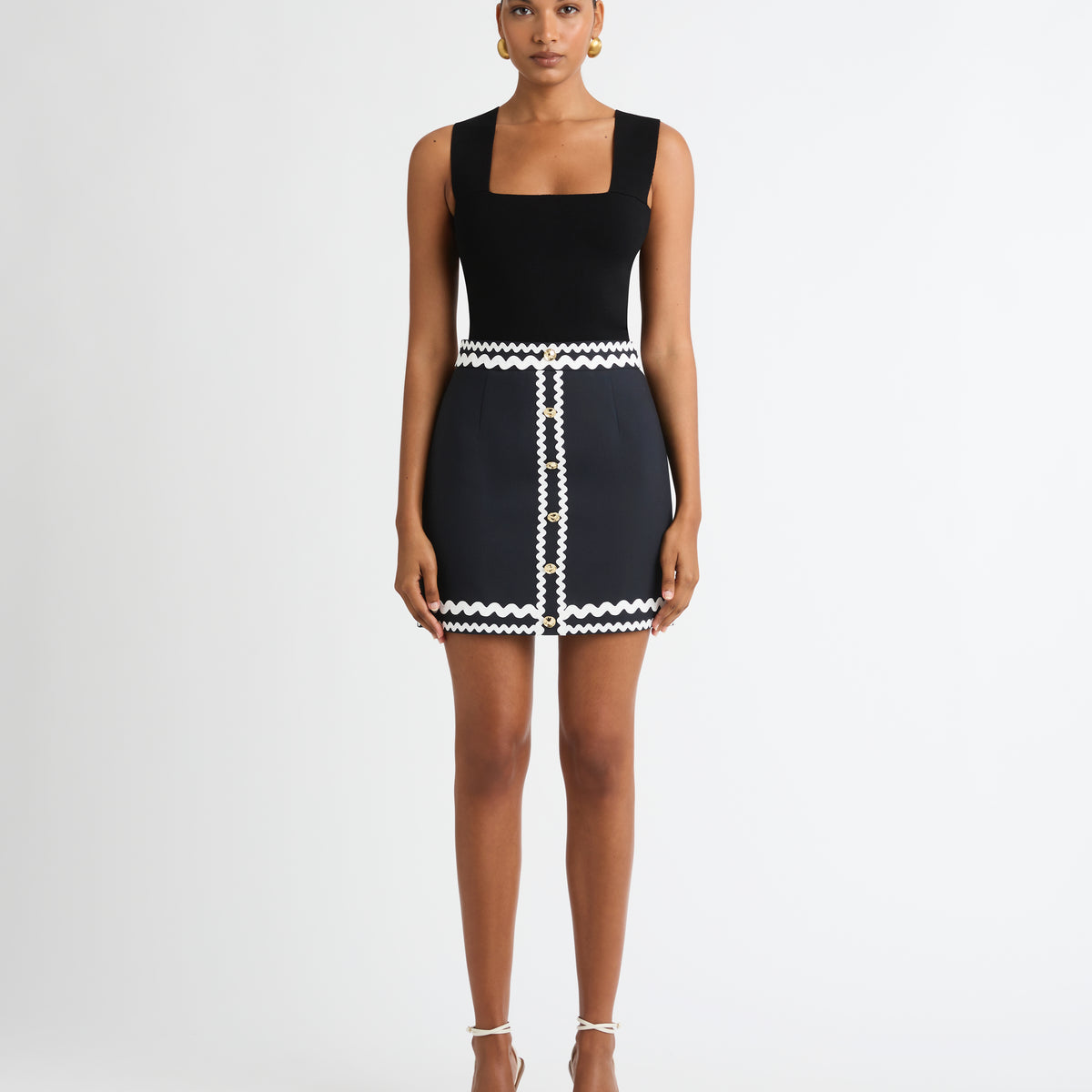 Amalfi Longline Top Black | Knit Cami Top | SHEIKE