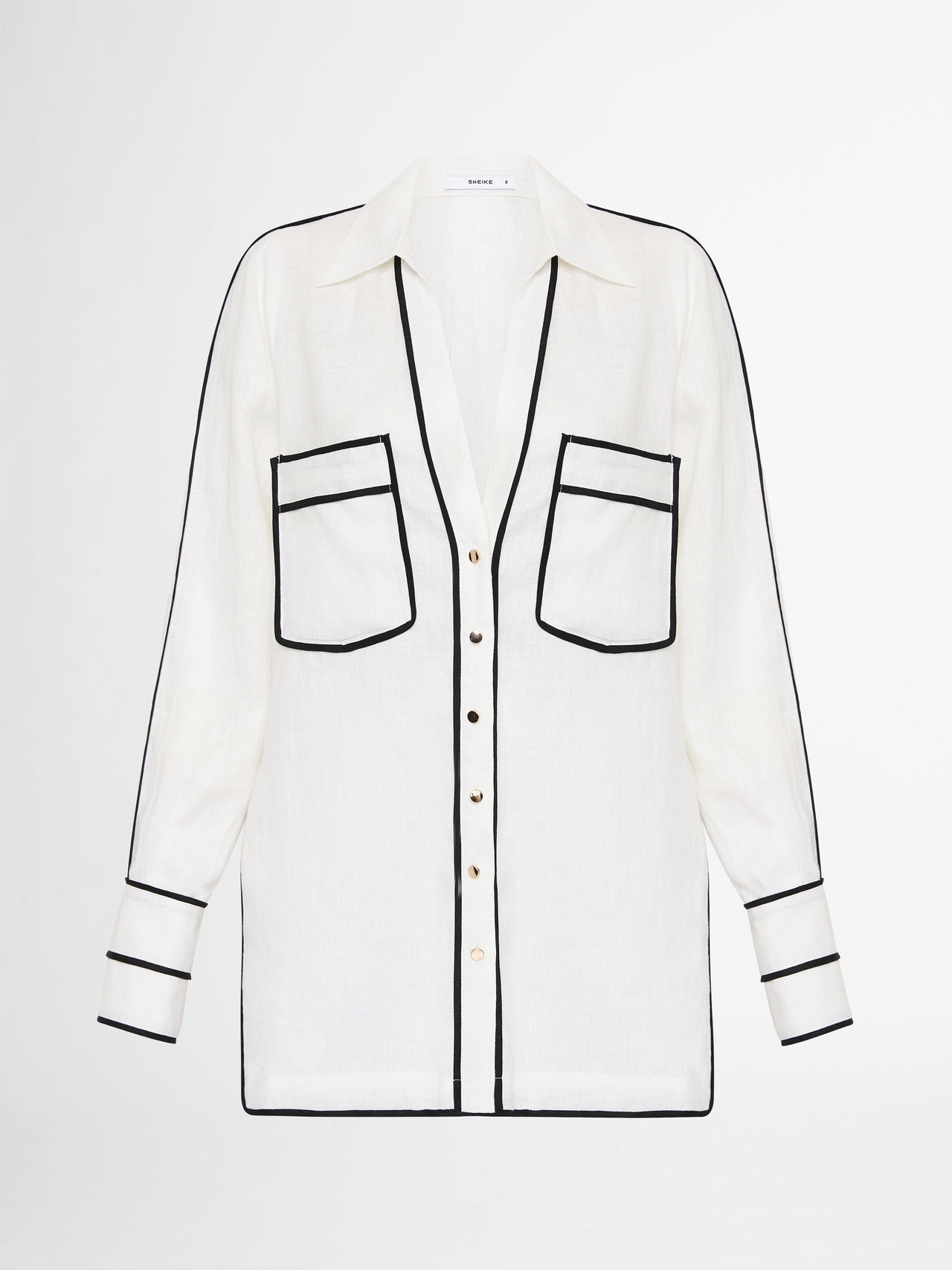 Hamilton Shirt White | Linen Long Sleeve | SHEIKE