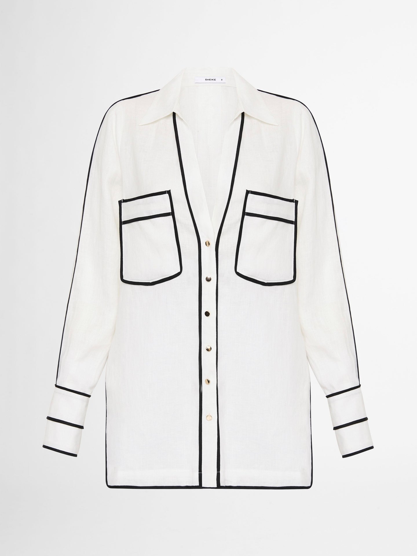 Hamilton Shirt White | Linen Long Sleeve | SHEIKE