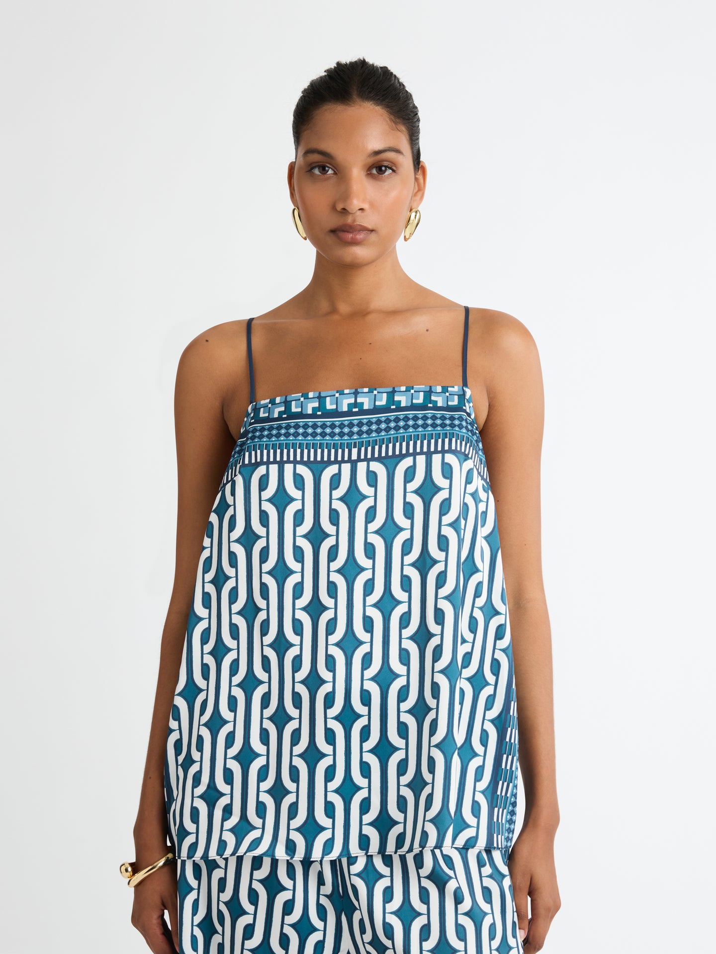 Willow Cami Geo Print | Straight Neck Top | SHEIKE