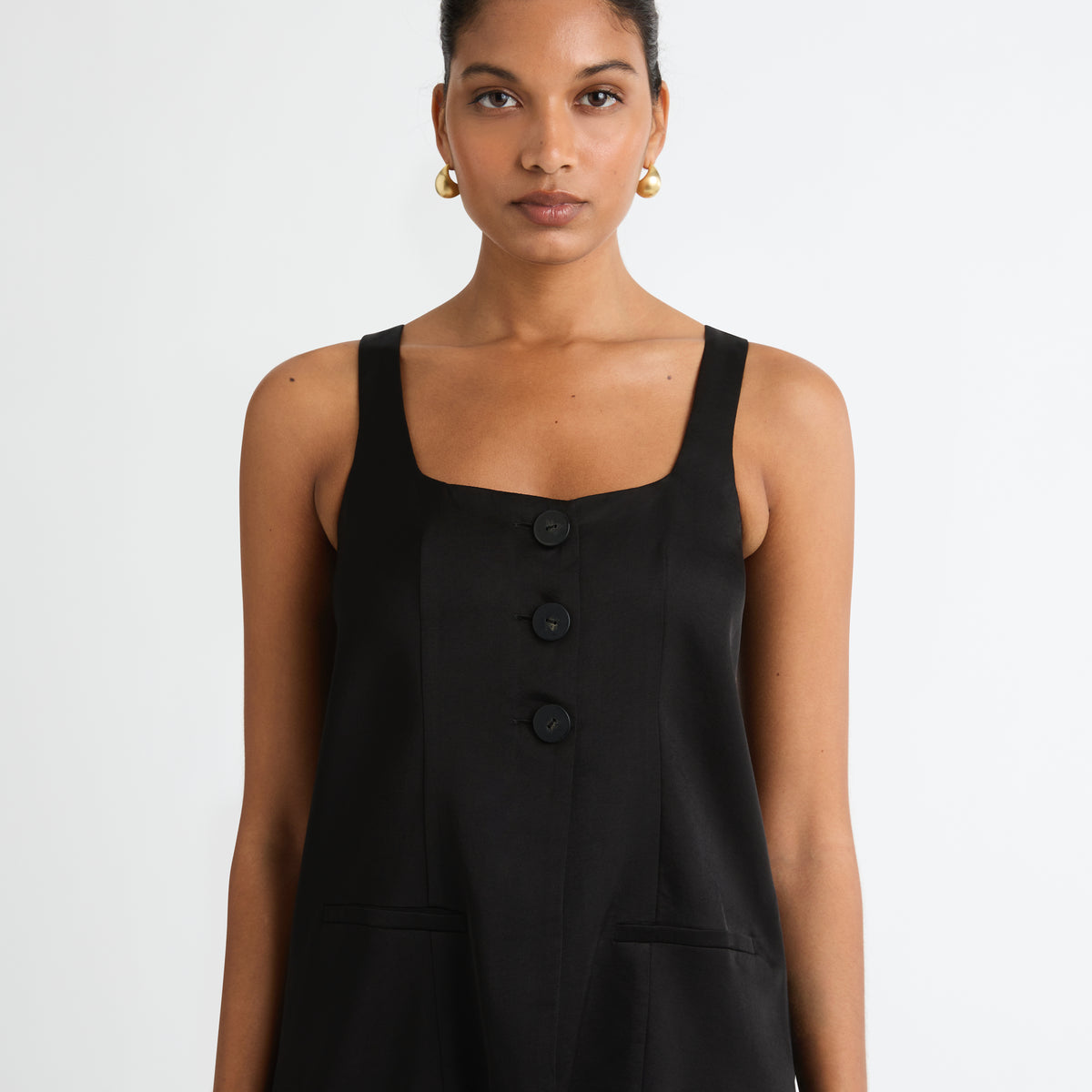 Nirvana Vest Black | Satin Vest | SHEIKE