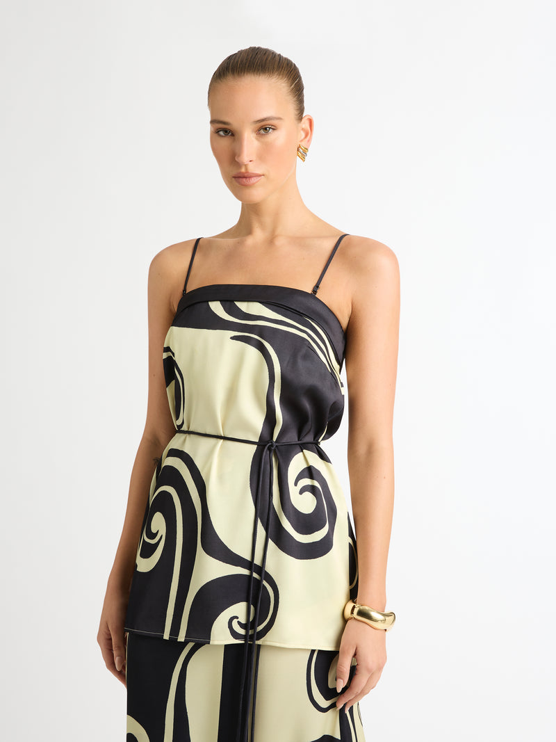 Oceanic Swirl Top Print | Strapless Top | SHEIKE