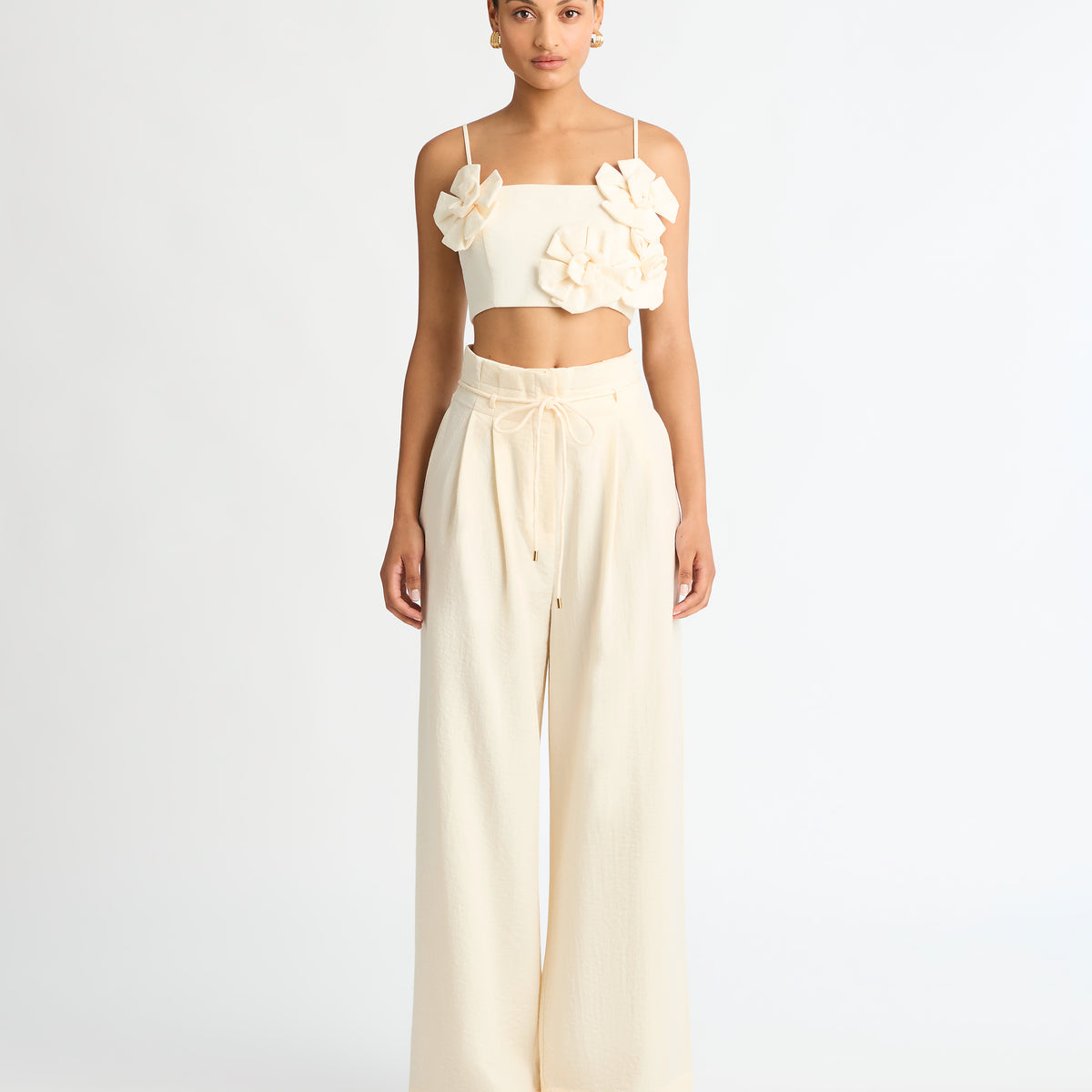 Loretta Pant Ecru | Wide Leg Pant | SHEIKE