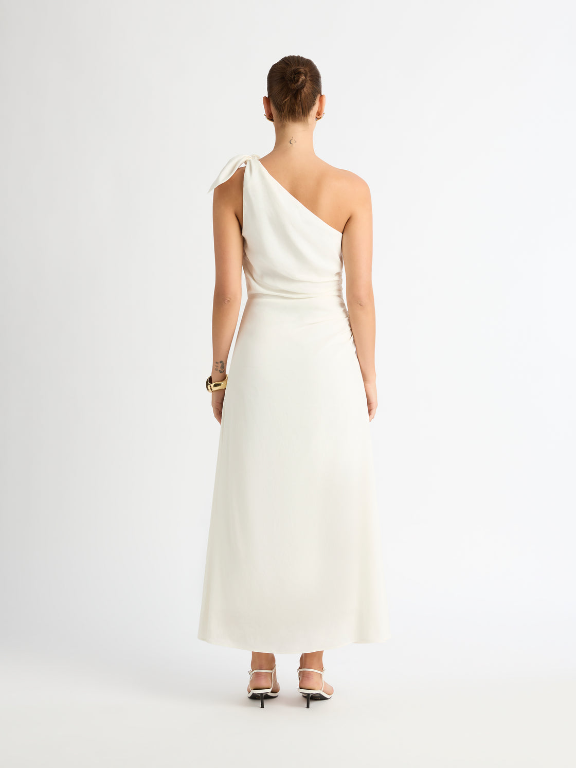 Azalea Midi Dress White | One Shoulder Dress | SHEIKE