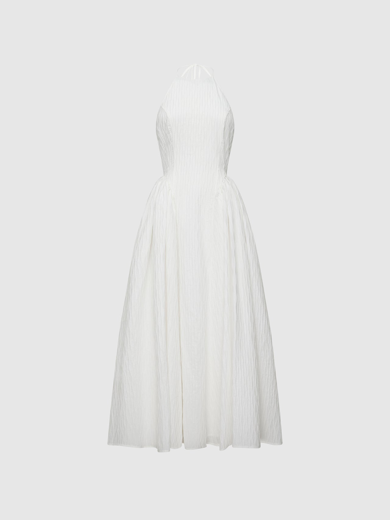 Natalia Midi Dress White | Full Skirt Midi Dress | SHEIKE