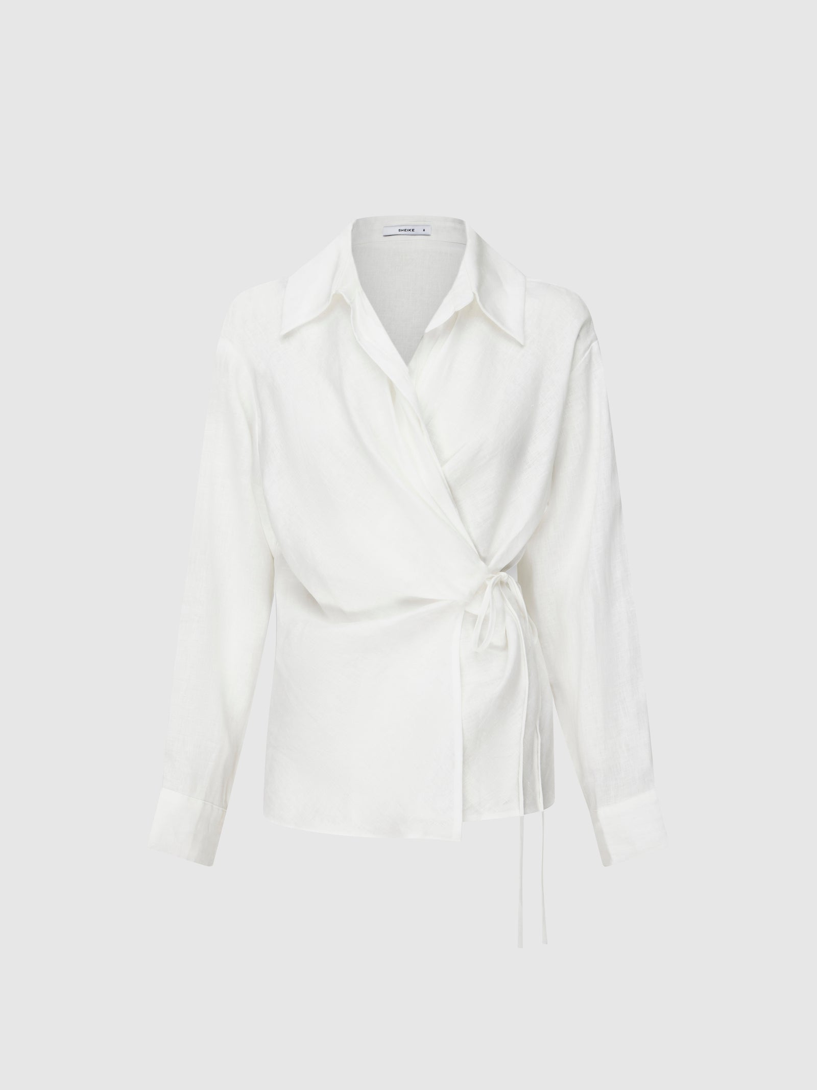 Paradisa Wrap Shirt White | Linen Shirt | SHEIKE