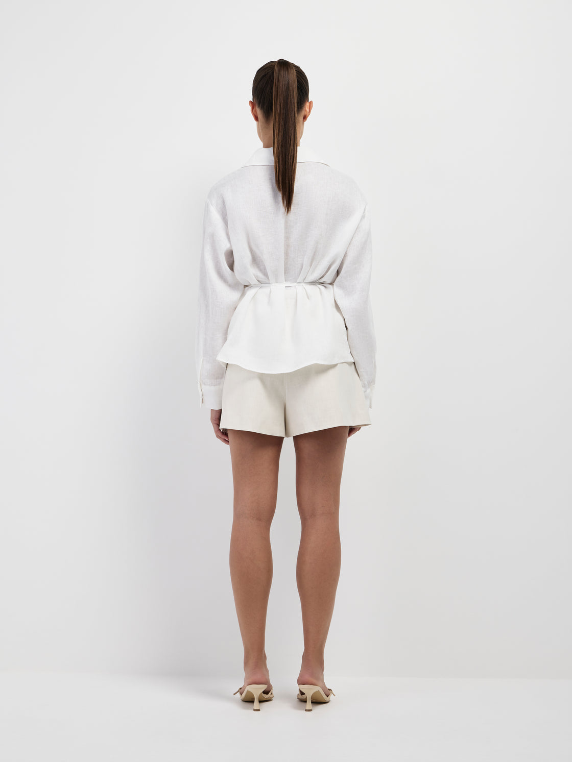 Paradisa Wrap Shirt White | Linen Shirt | SHEIKE