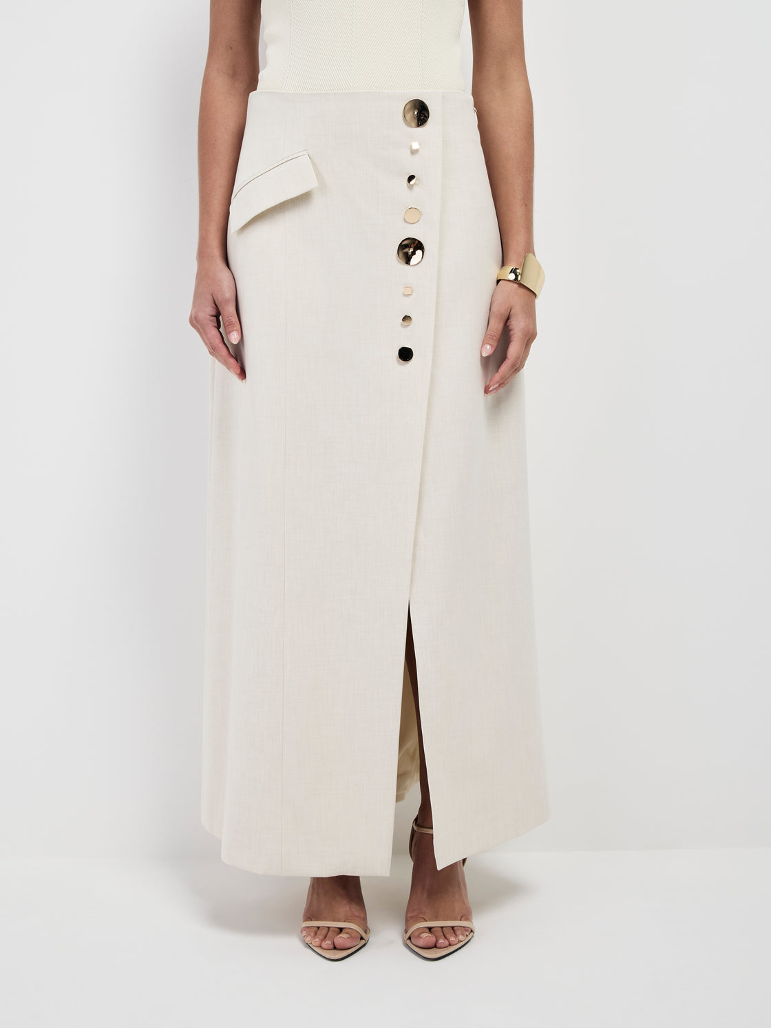 Shai Maxi Skirt Ecru | A-line Skirt | SHEIKE