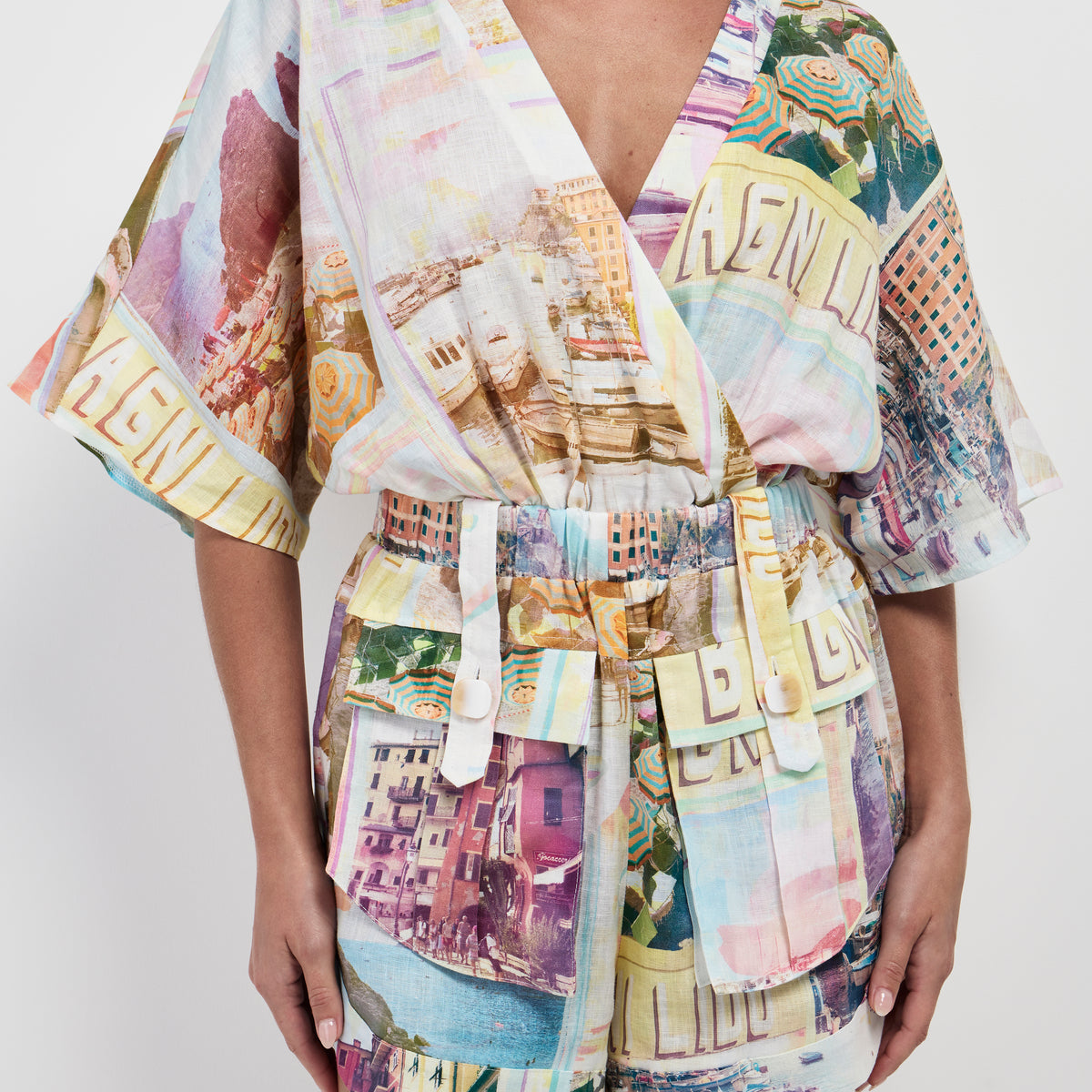 Viva Bella Playsuit Print | Linen Playsuit | SHEIKE