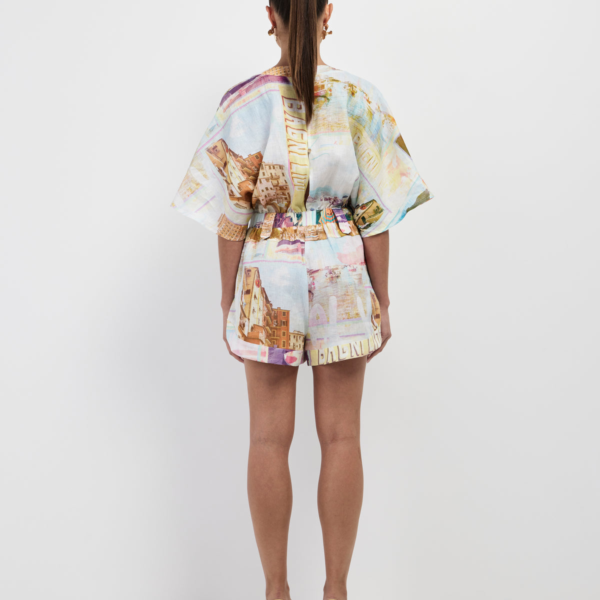 Viva Bella Playsuit Print | Linen Playsuit | SHEIKE