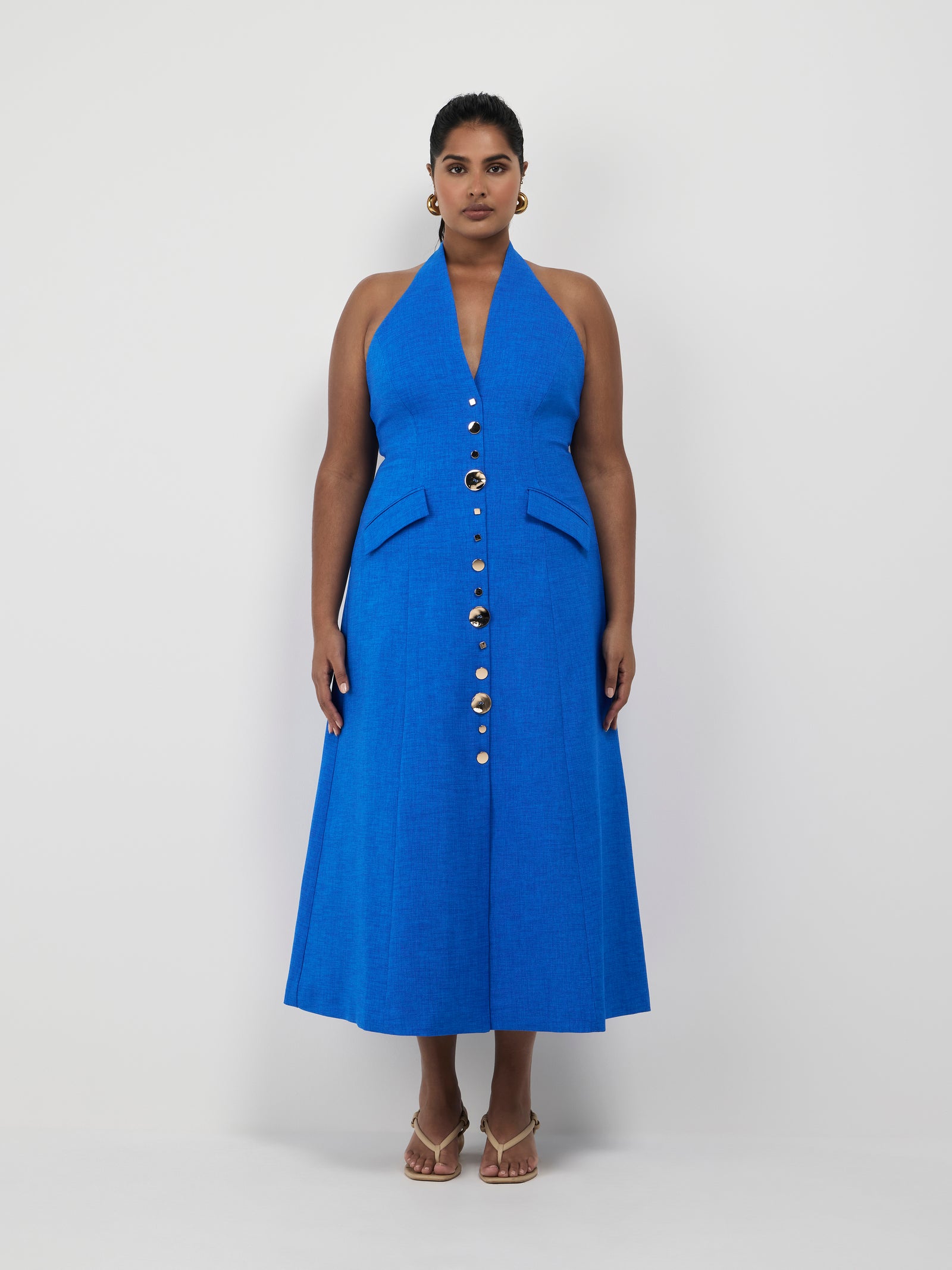 Shai Maxi Dress Cobalt | Halter Neck Maxi Dress | SHEIKE