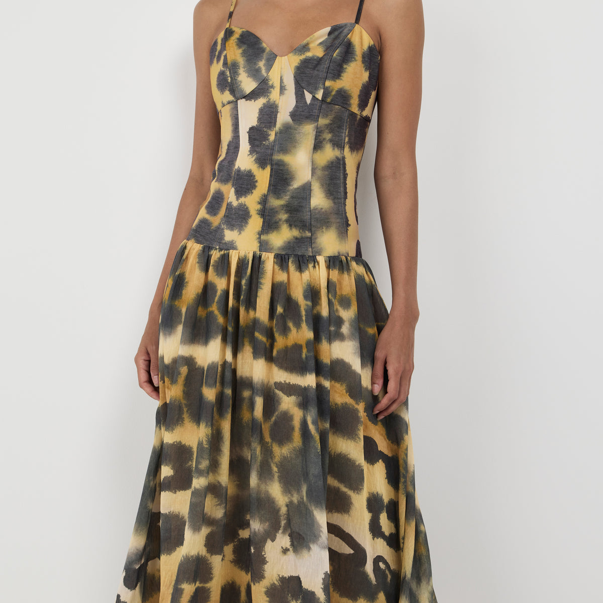 Feline Dress Print | Leopard Print Midi Dress | SHEIKE