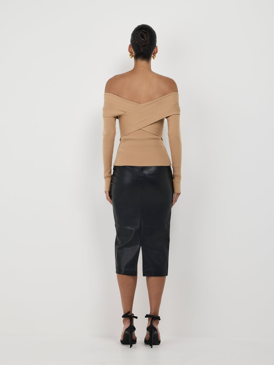 Valentina Knit Top Neutral | Off Shoulder Top | SHEIKE