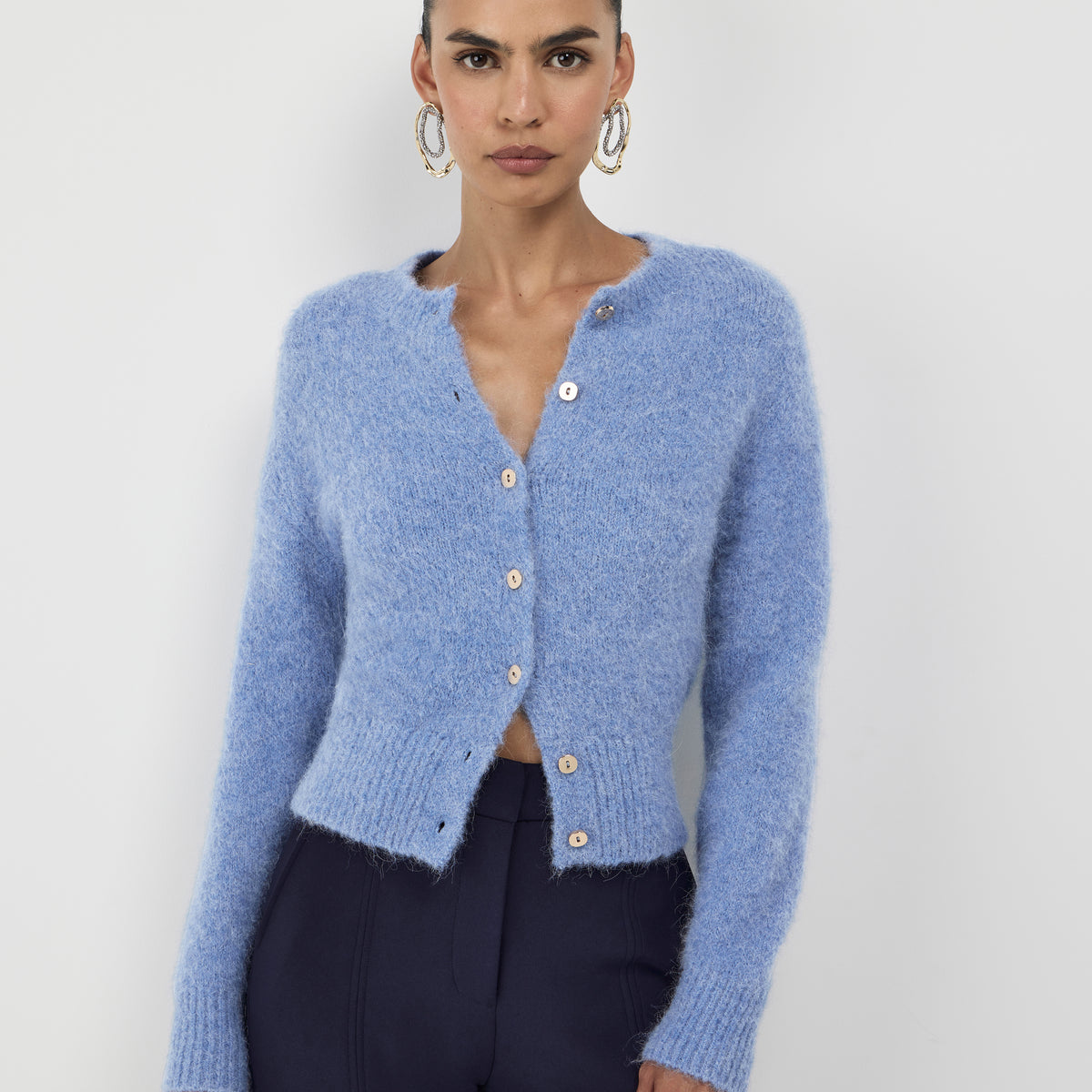 Josephine Cardigan Periwinkle | Alpaca Blend Cardi | SHEIKE