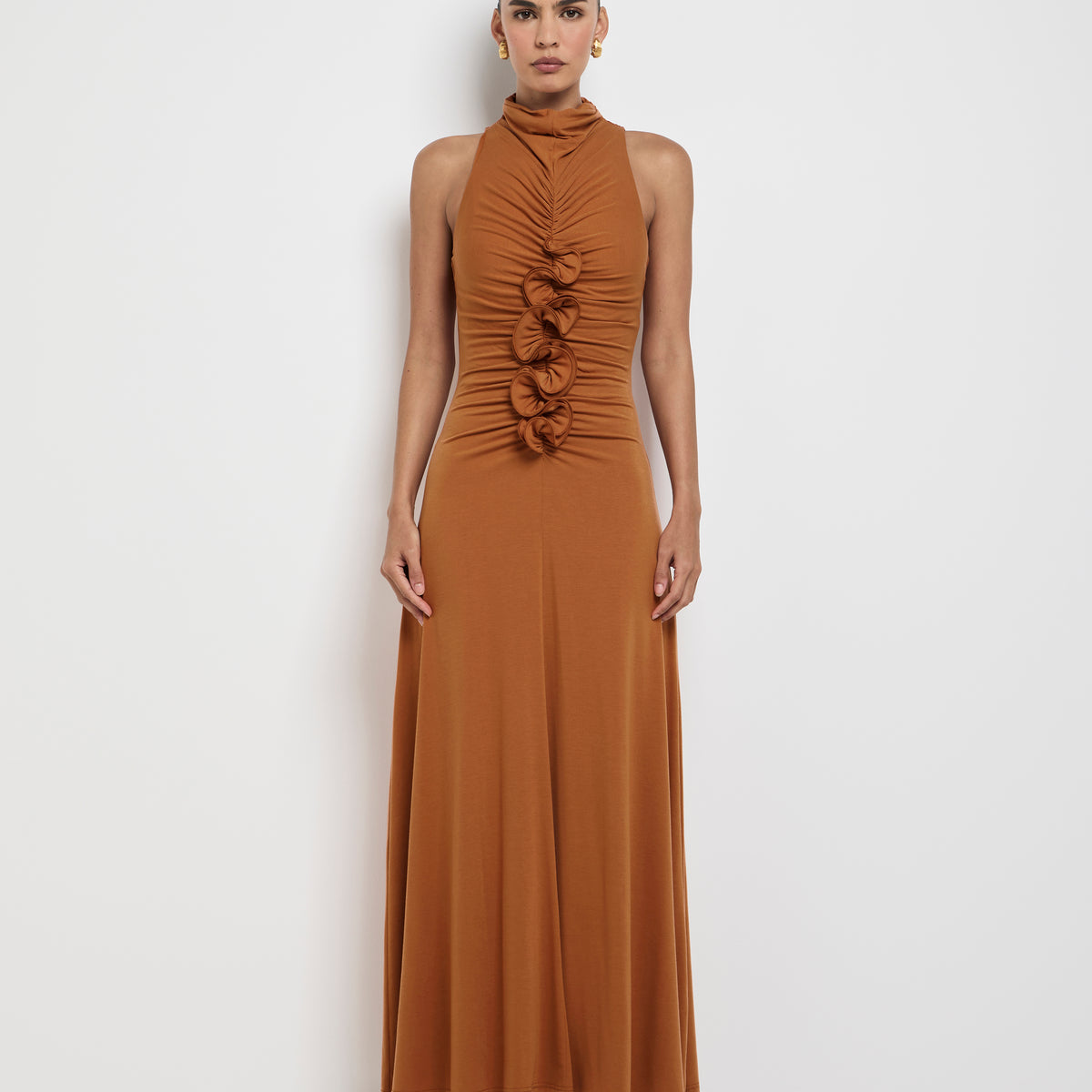 Lara Dress Ginger | Jersey Maxi Dress | SHEIKE