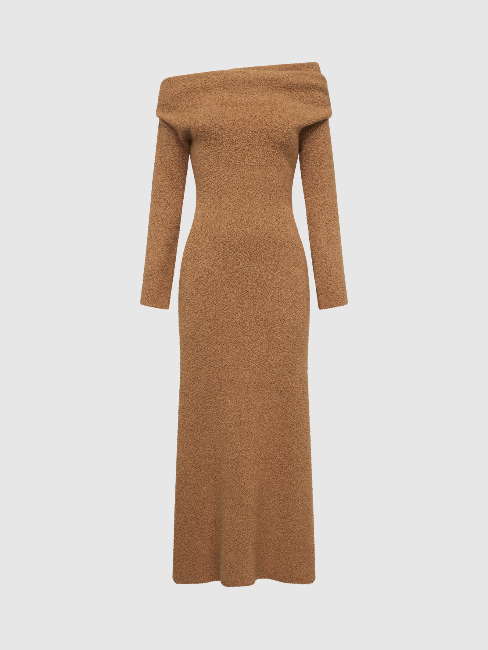 Phoenix Knit Dress Ginger | Off Shoulder Knit Dress | SHEIKE