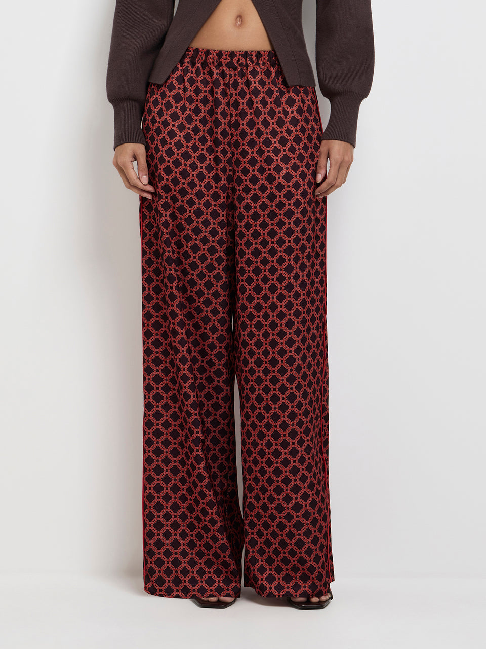 Remi Pant Geo Print | Satin Wide Leg Pant | SHEIKE