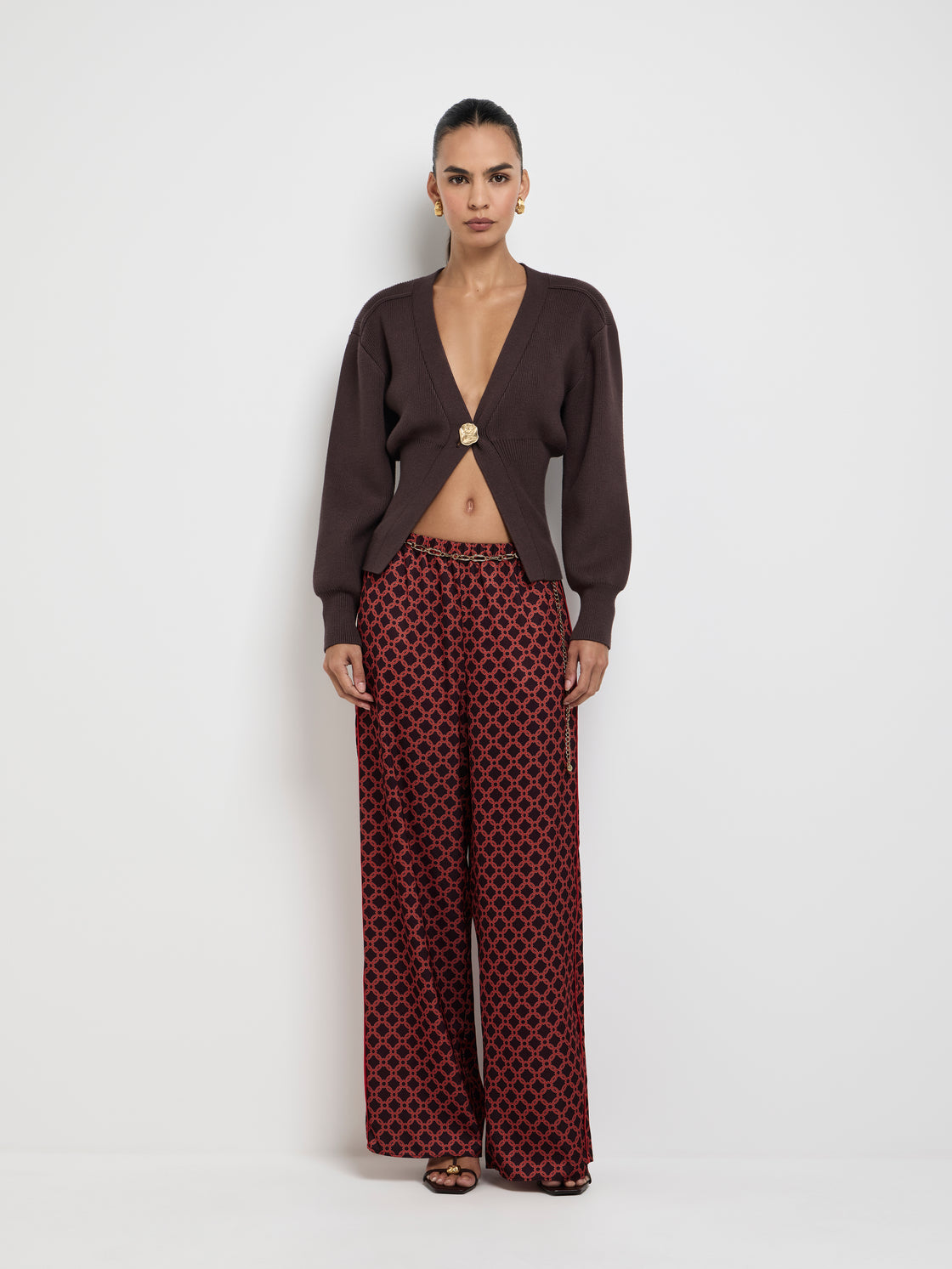Remi Pant Geo Print | Satin Wide Leg Pant | SHEIKE