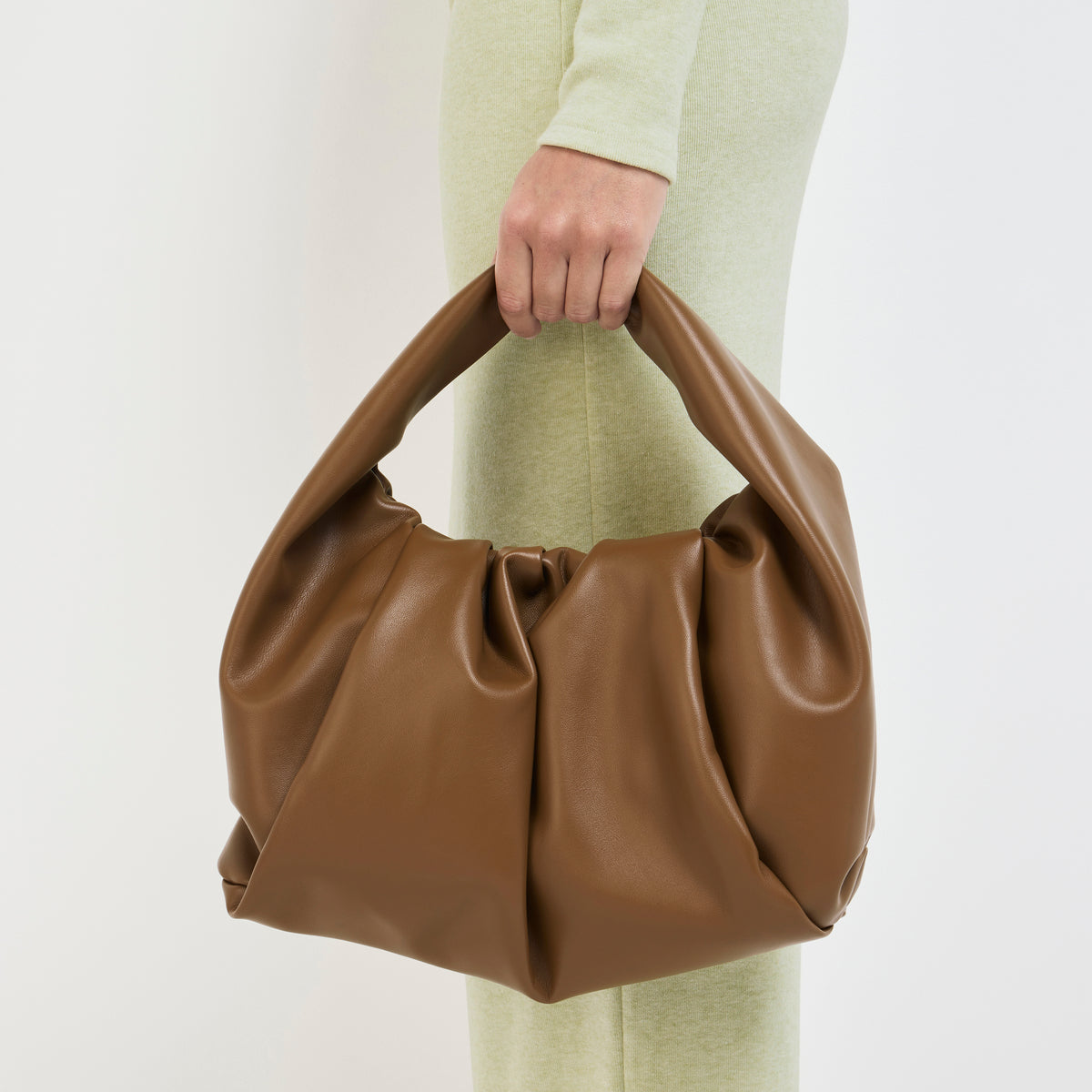Monique Bag Tan | Oversized PU Clutch | SHEIKE