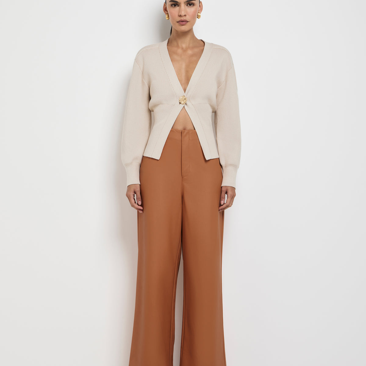 Scarlett Pant Ginger| Faux Leather Pant | SHEIKE