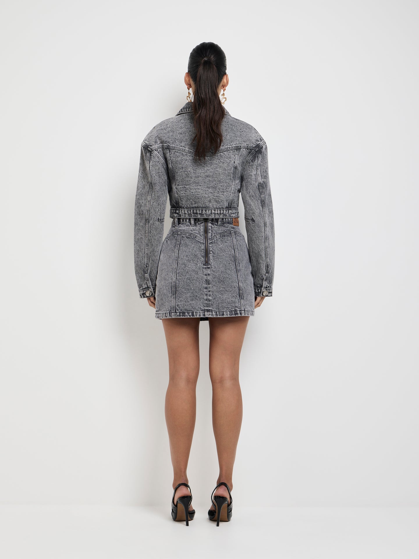 Genesis Denim Jacket Grey | Denim Cropped Jacket | SHEIKE