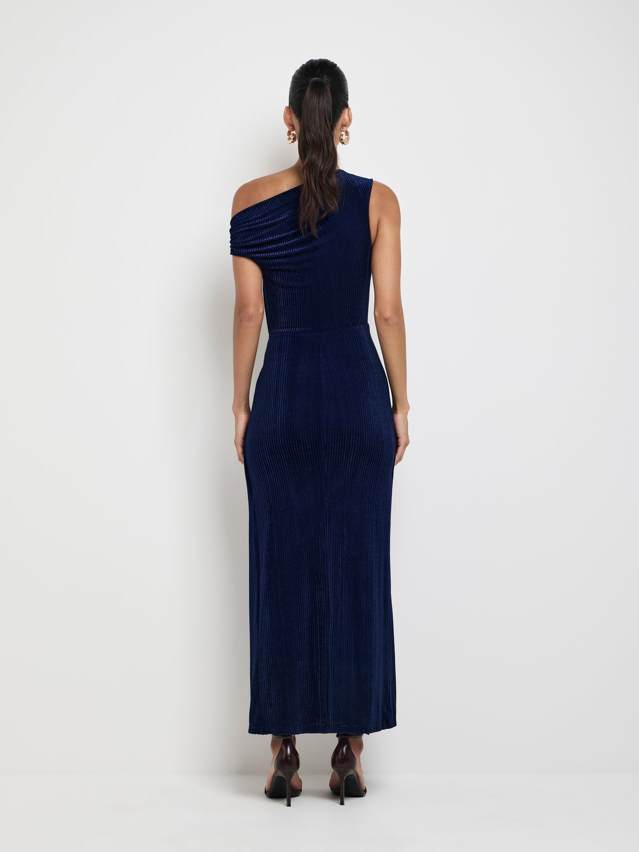 Solace Maxi Dress Navy | Velvet Evening Dress | SHEIKE
