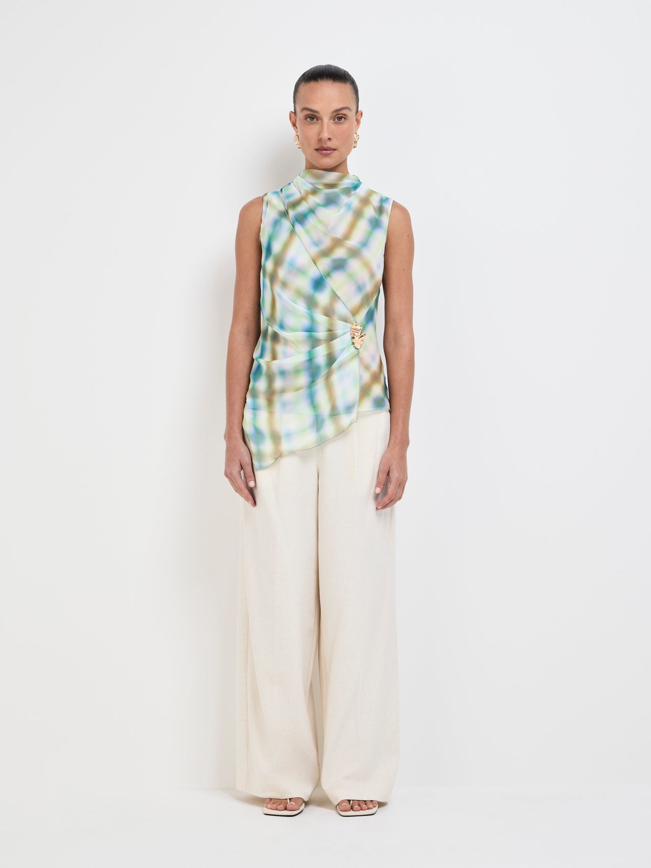 Ada Top Check | High Neck Blouse | SHEIKE