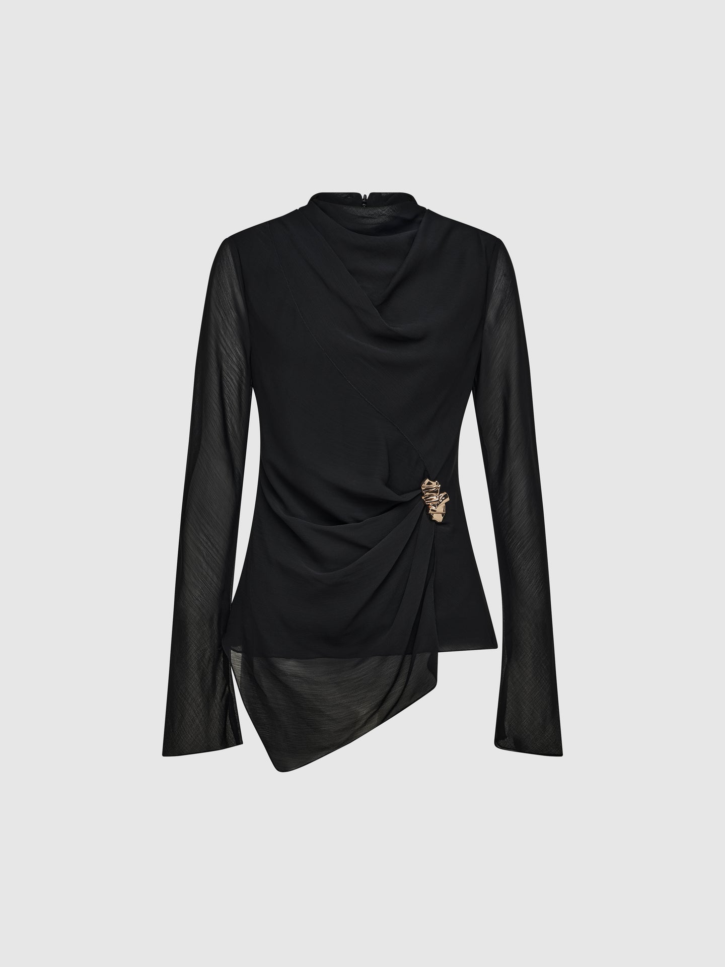 Mara Top Black | High Neck Blouse | SHEIKE