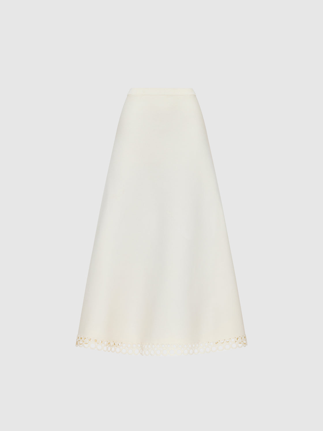 Stephanie Skirt Ivory | A-line Knit Midi Skirt | SHEIKE