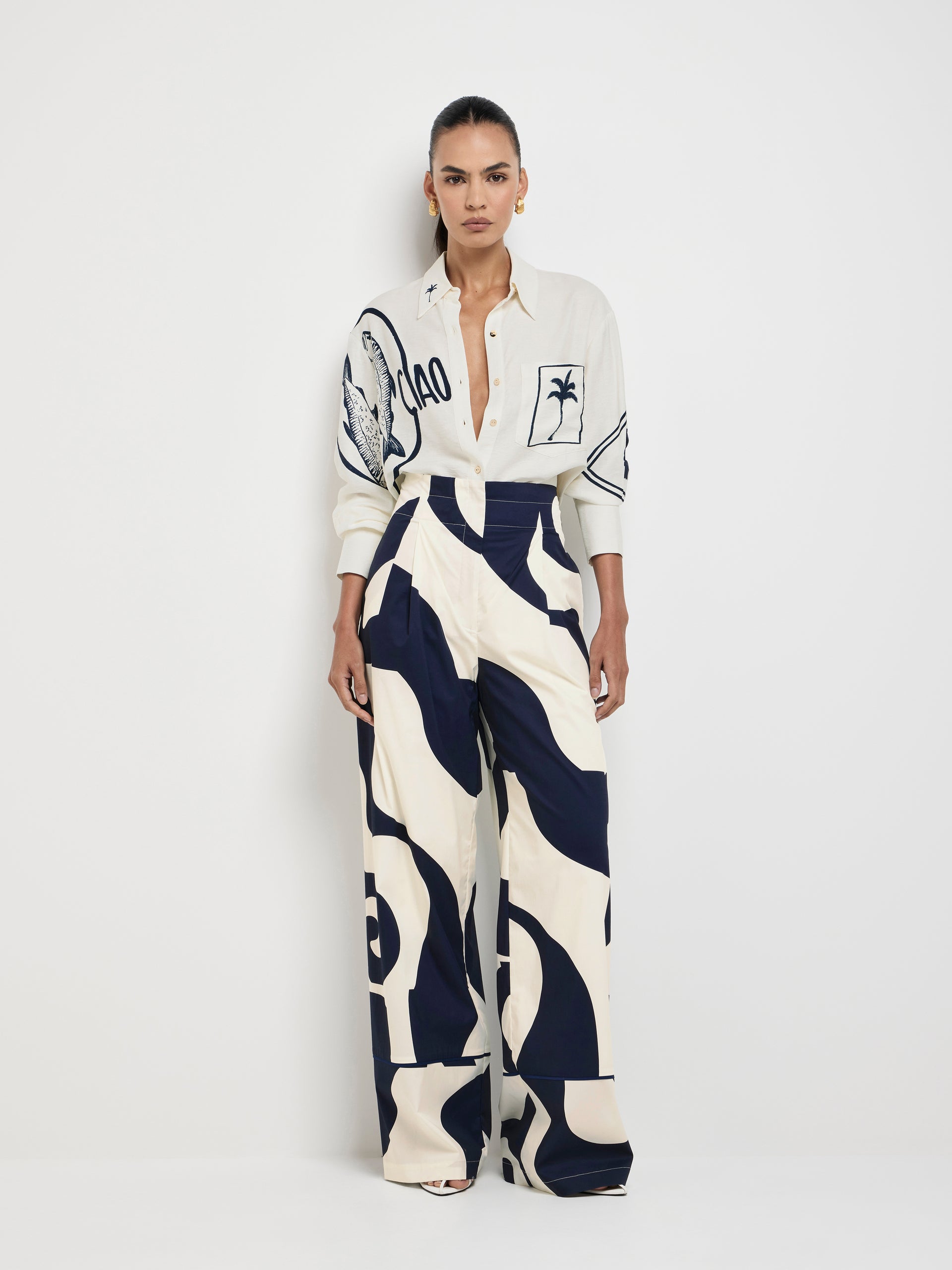 Ripple Pant Print | Wide Leg Pant | SHEIKE