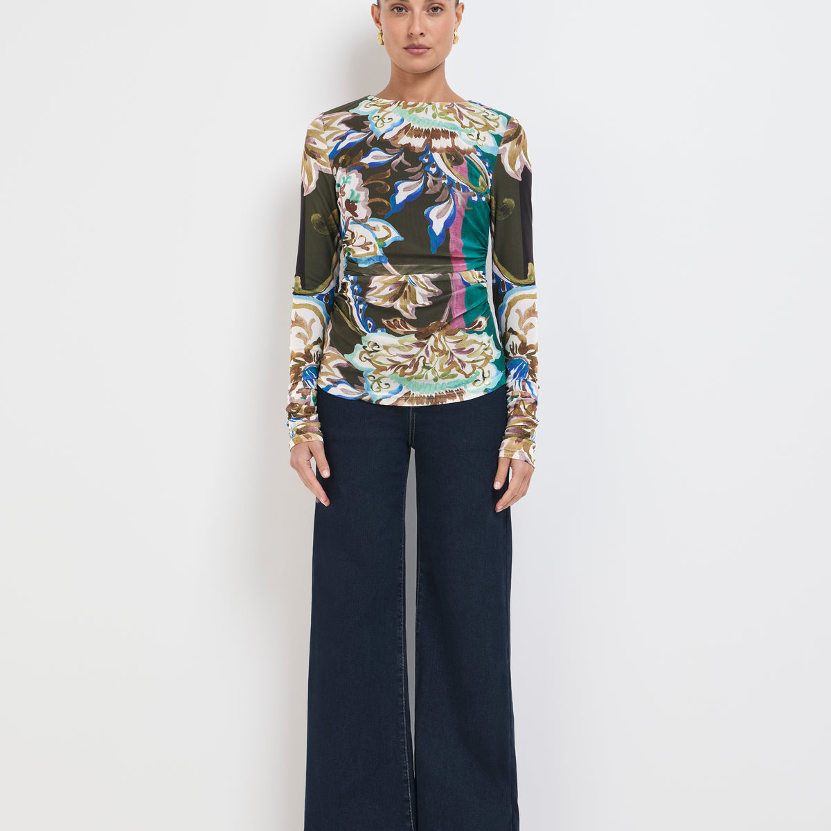 Paloma Top Floral | Mesh Long Sleeve Top | SHEIKE