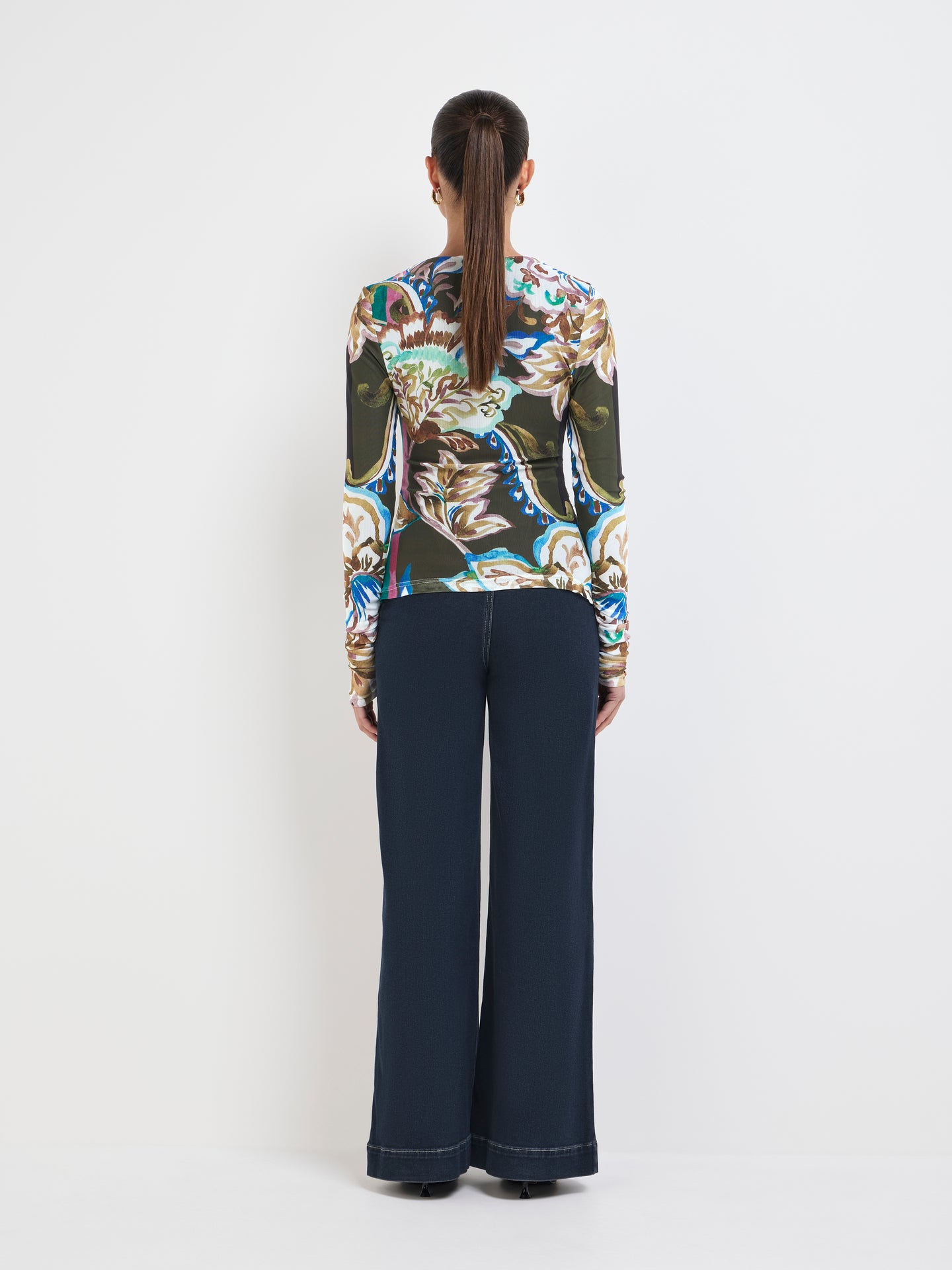 Paloma Top Floral | Mesh Long Sleeve Top | SHEIKE