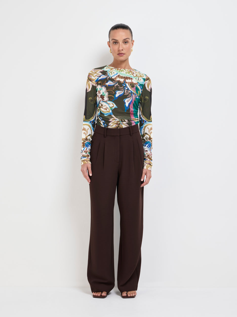 Paloma Top Floral | Mesh Long Sleeve Top | SHEIKE