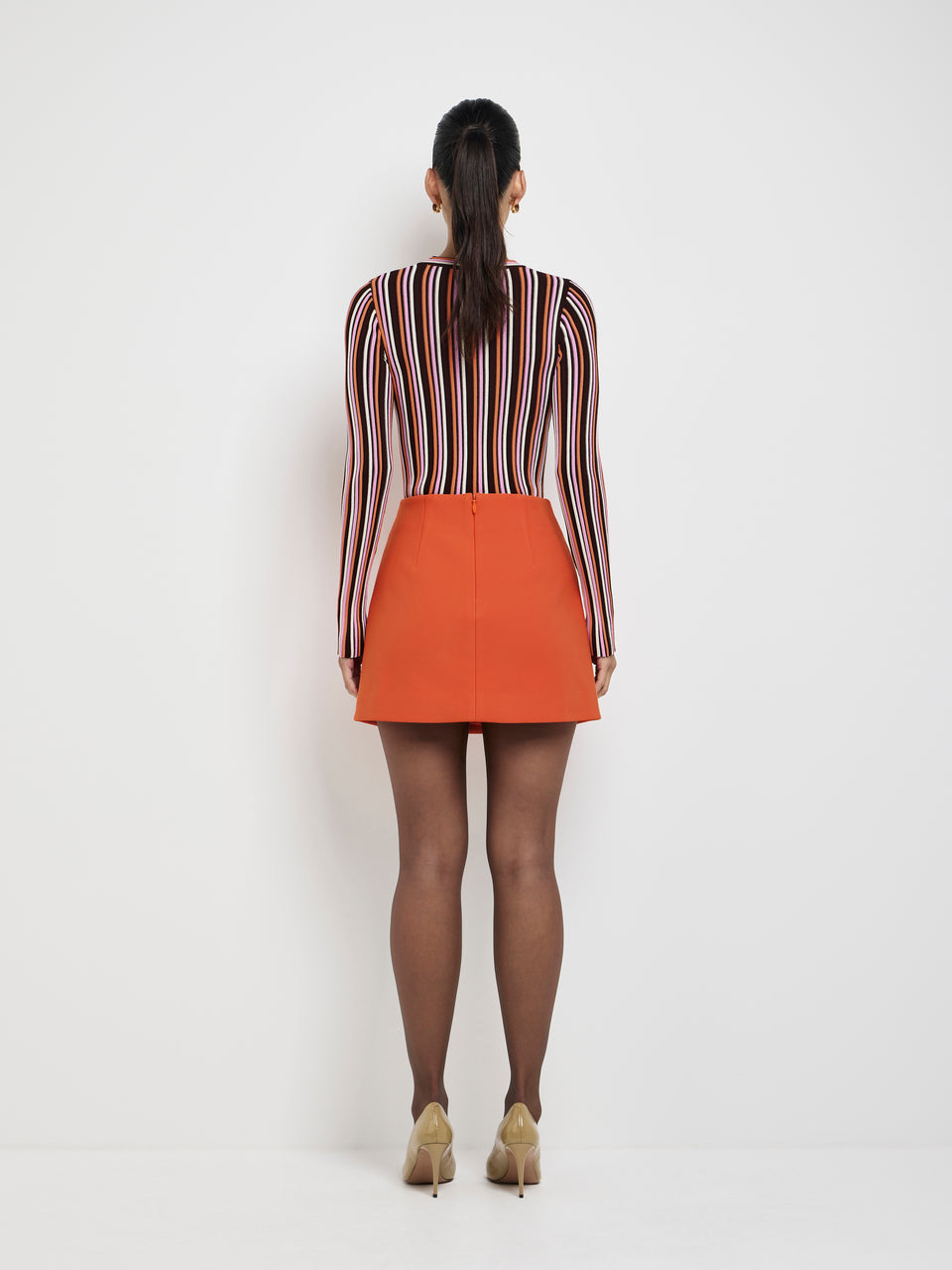 Regina Mini Skirt Tangerine | A-line Mini Skirt | SHEIKE
