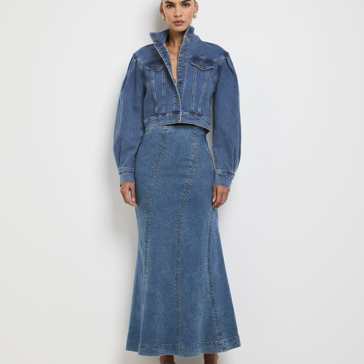 Ria Jacket Denim | Cropped Denim Jacket | SHEIKE