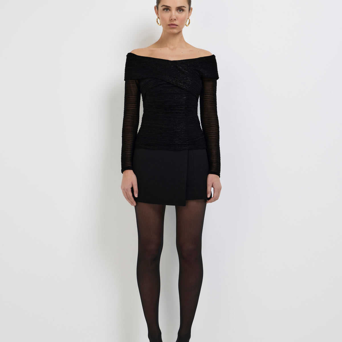 Josephine Top Black | Off Shoulder Top | SHEIKE