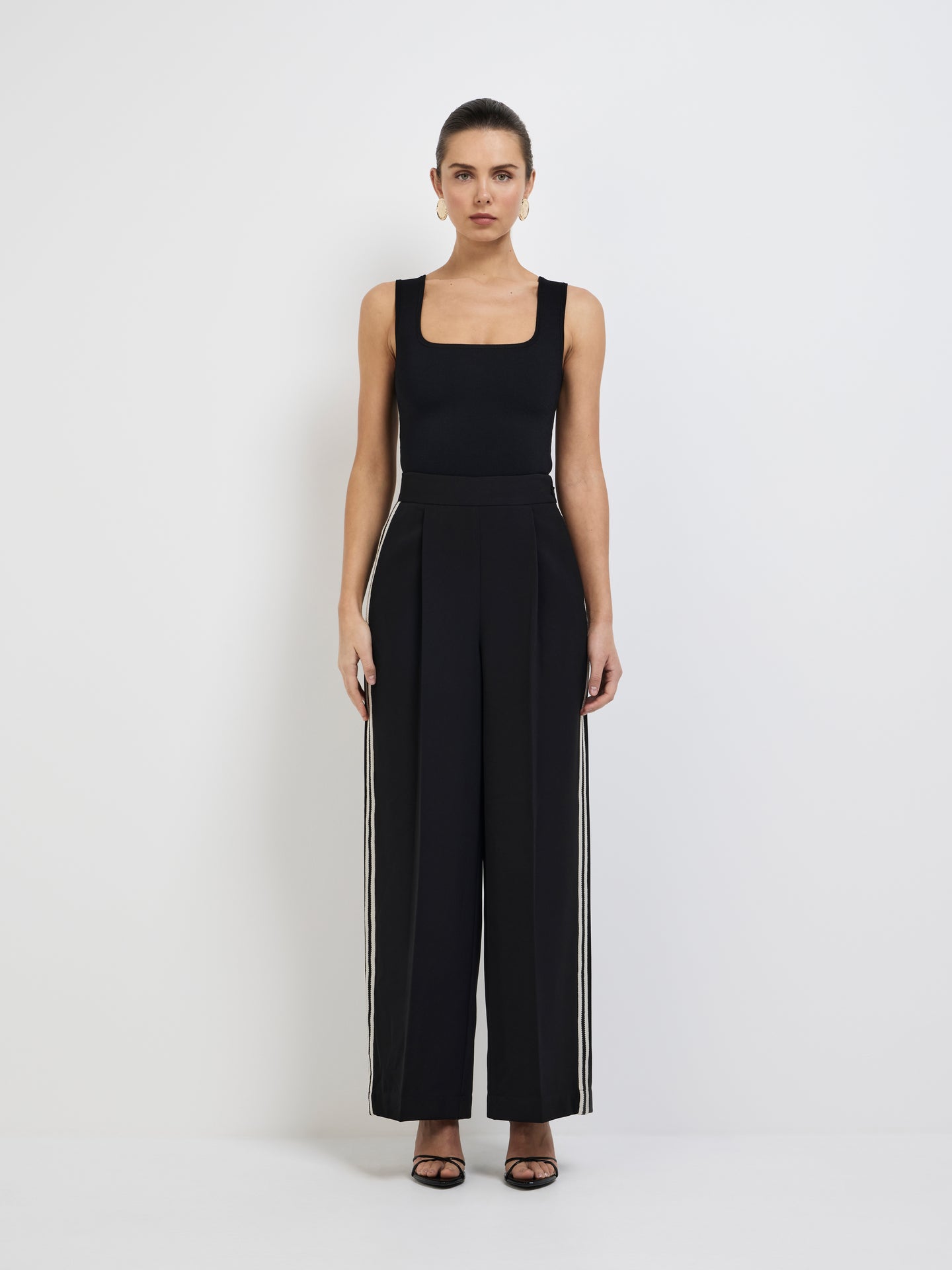 Clara Pant Black | Striped Side Pant | SHEIKE