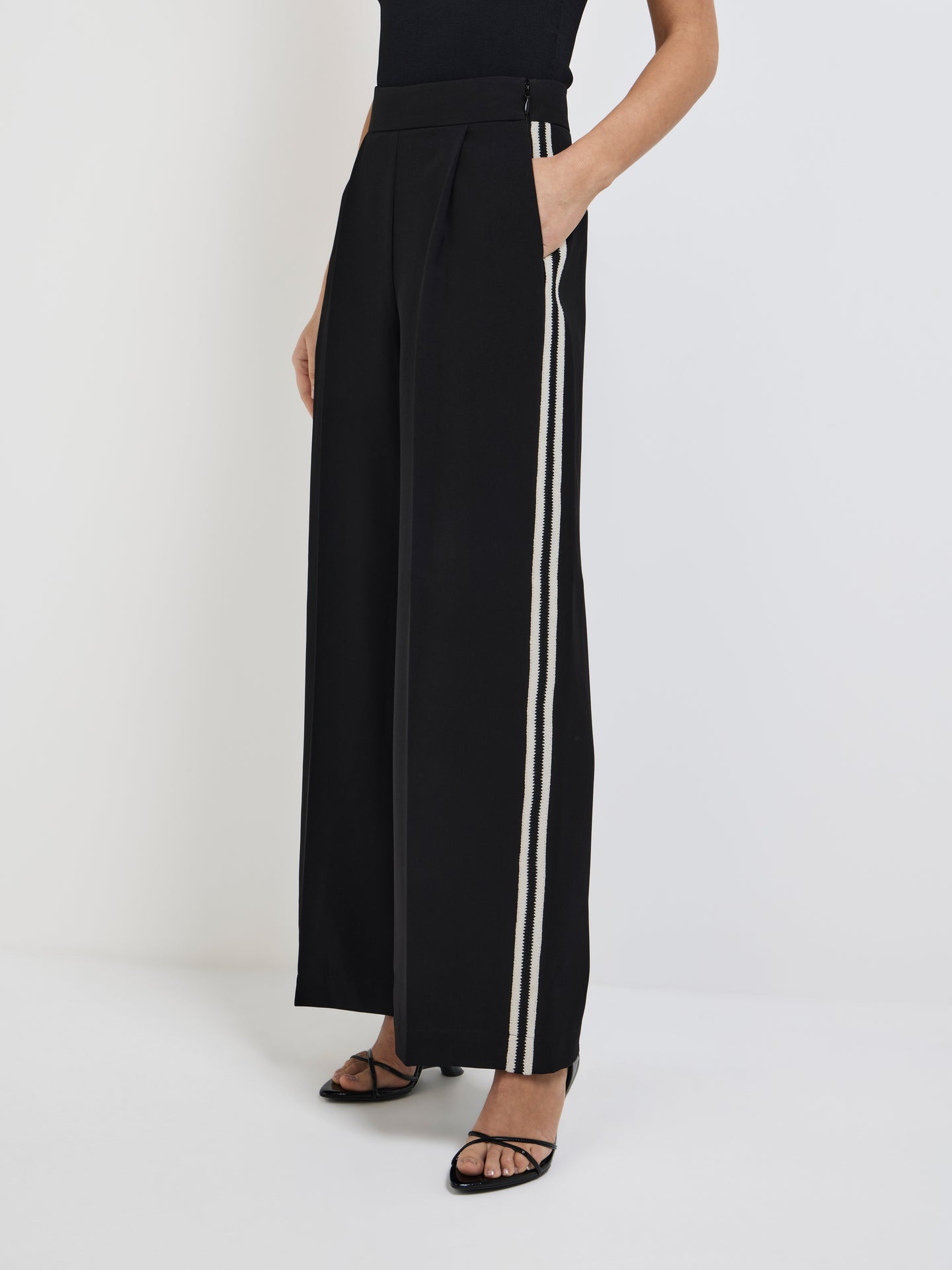 Clara Pant Black | Striped Side Pant | SHEIKE
