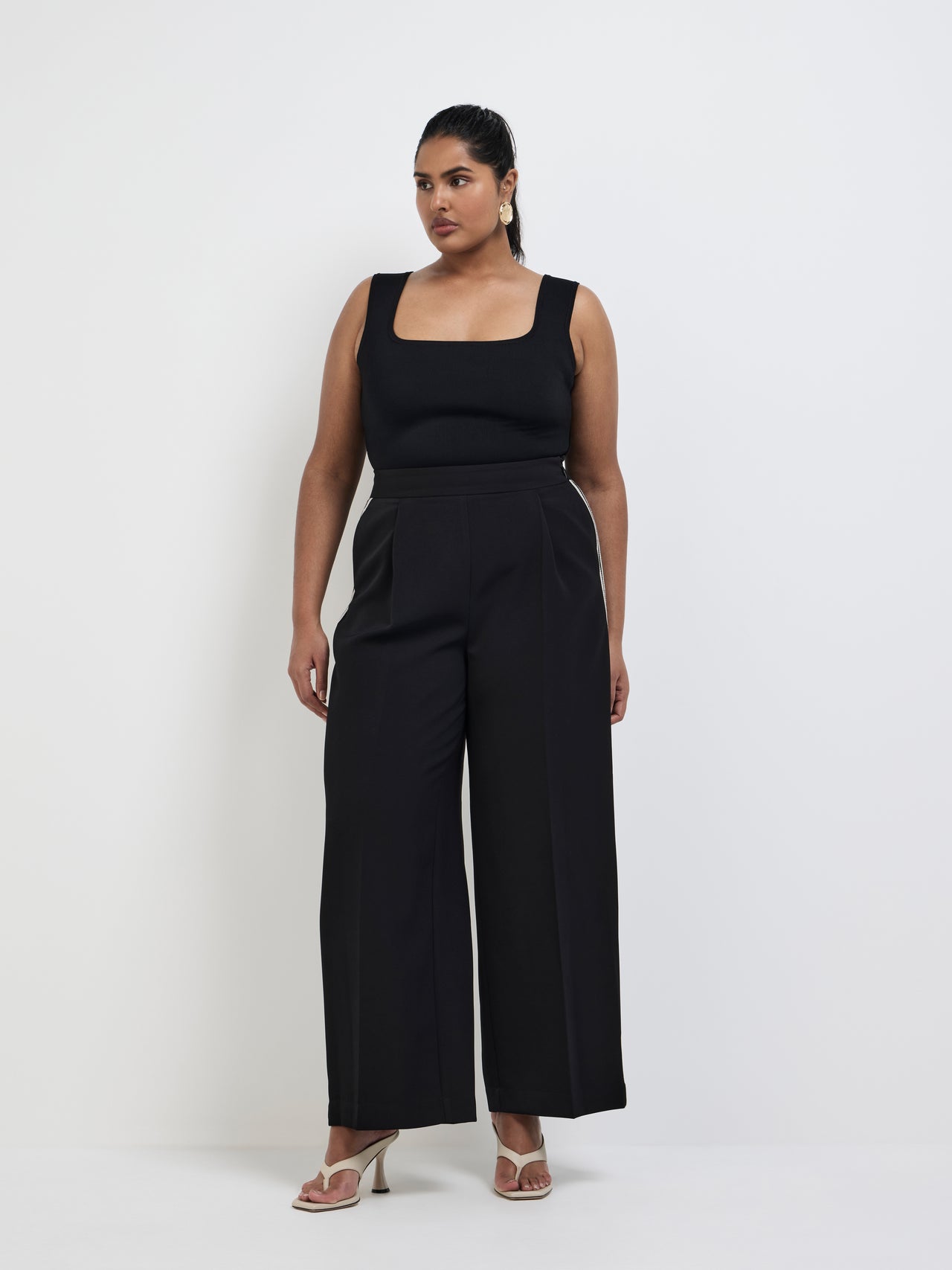 Clara Pant Black | Striped Side Pant | SHEIKE