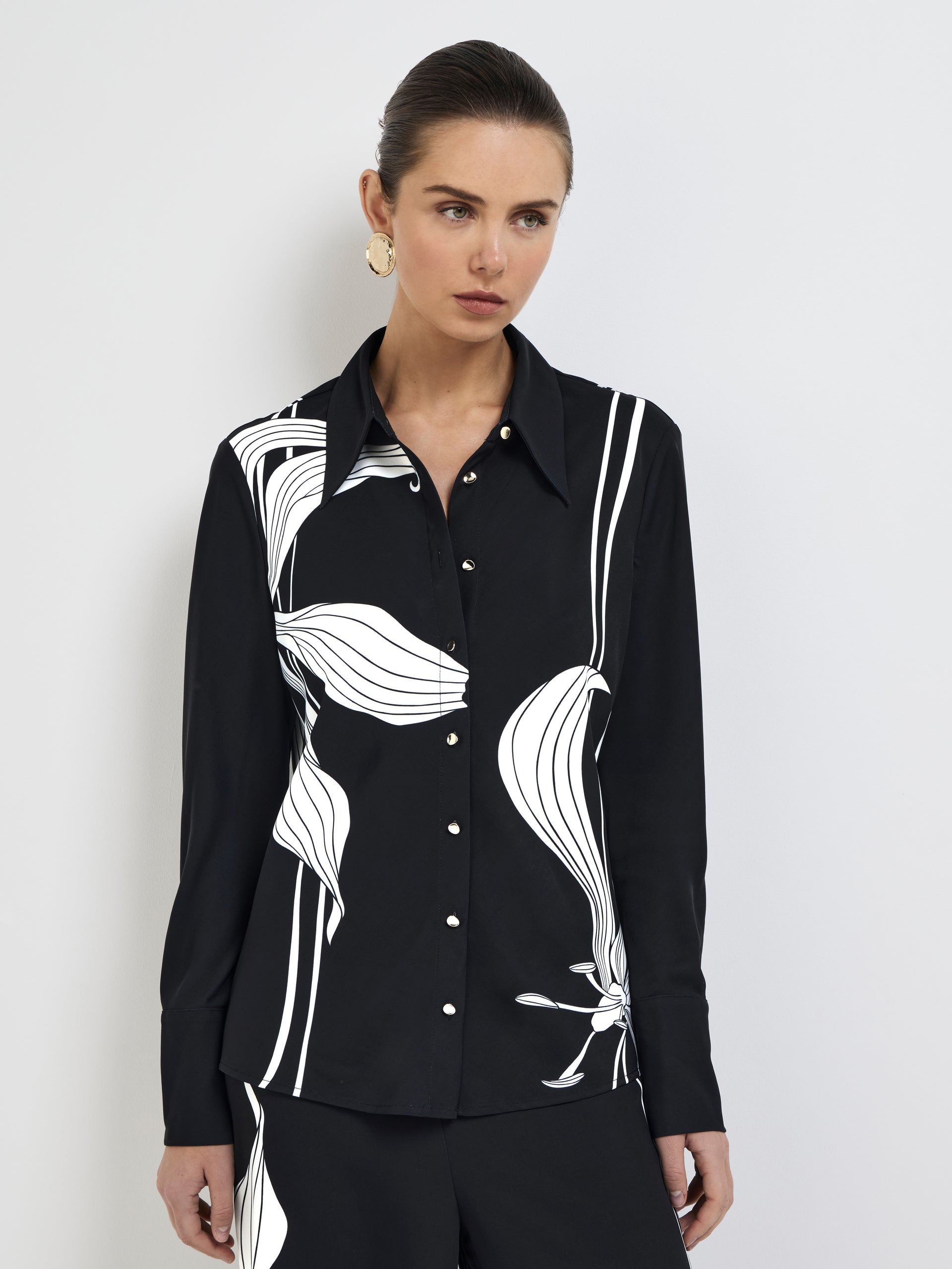 Lotus Shirt Print | Floral Blouse | SHEIKE