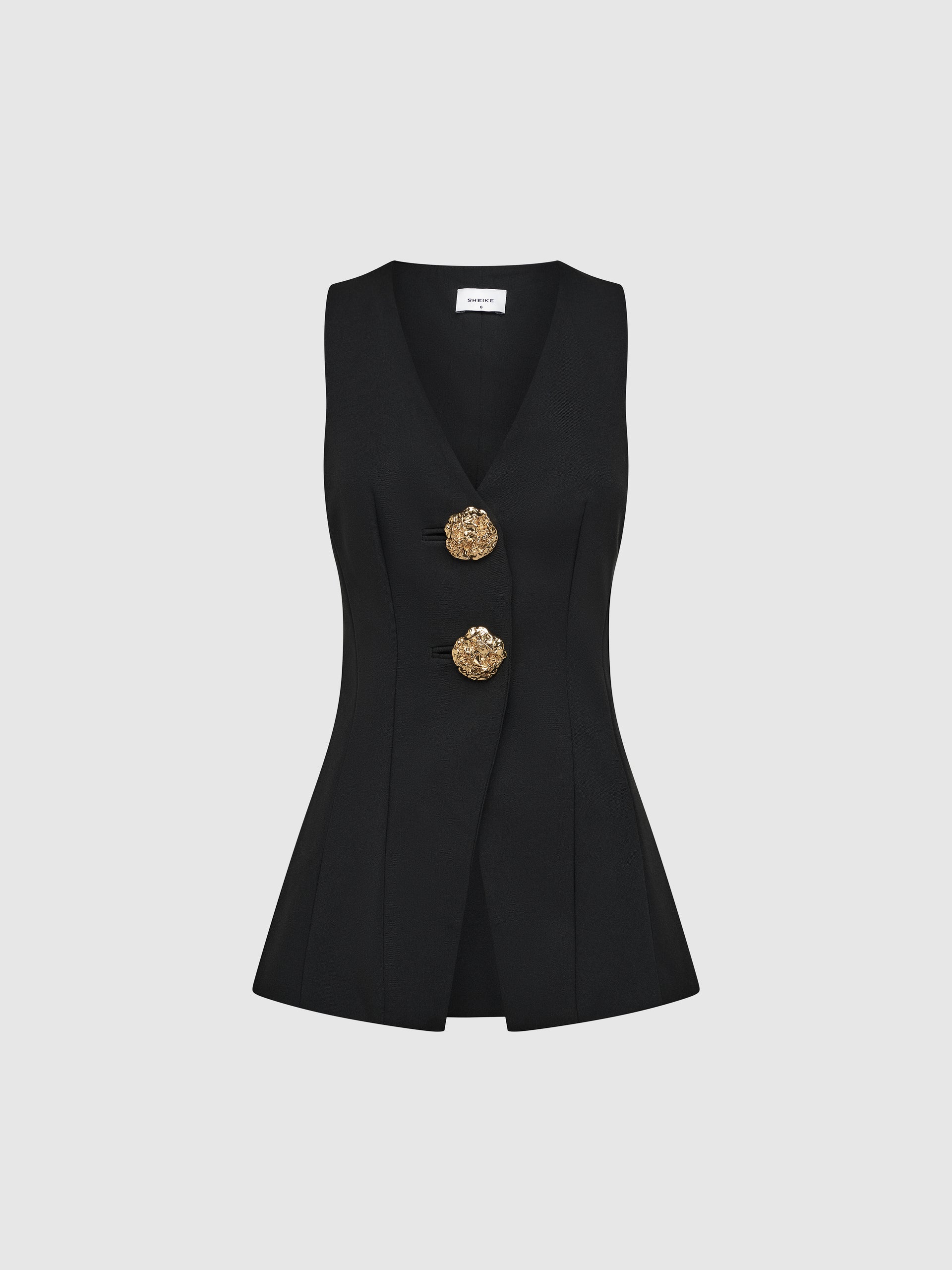 Liaison Vest Black | Slim Tailored Vest | SHEIKE