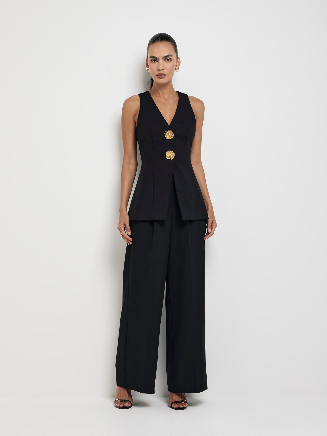 Liaison Vest Black | Slim Tailored Vest | SHEIKE